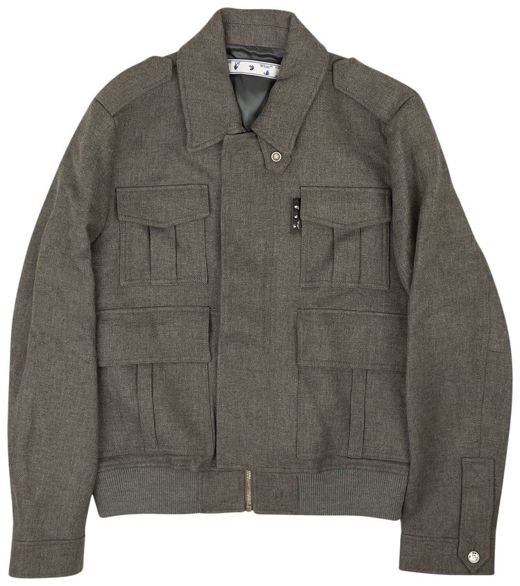 Buy Off-White Military Blouson 'Melange Grey' - OMEA271R21FAB0010800 | GOAT