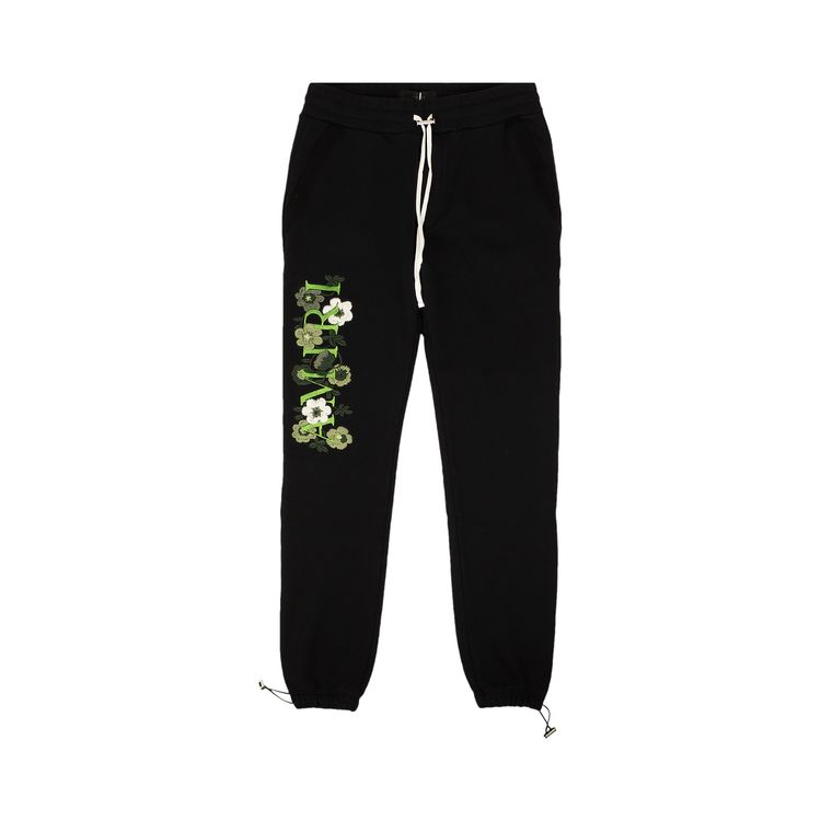 Buy Amiri Flower Sweatpants 'Black' - PF22MJL047 001 BLAC | GOAT