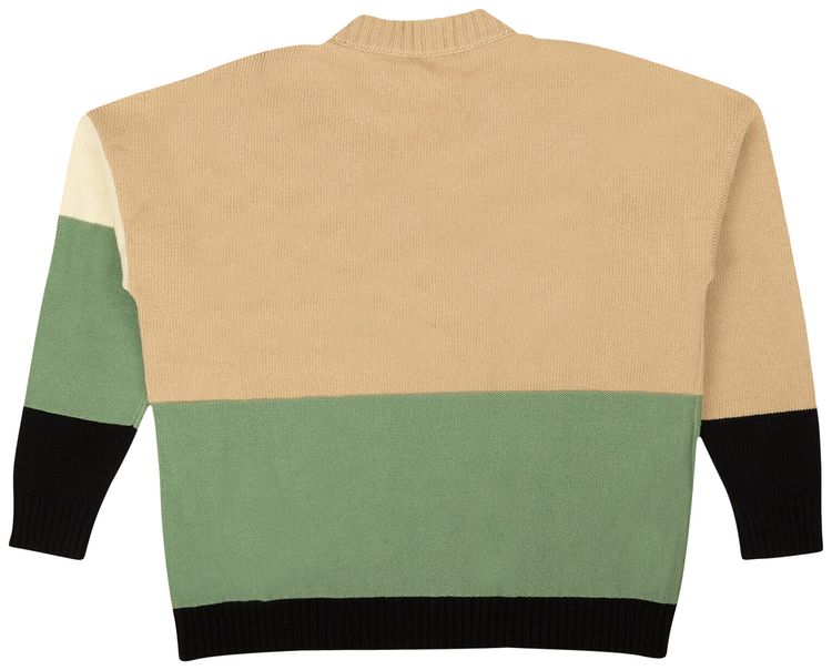 Buy Off-White Block Wool Crewneck 'Beige/Green/Black ...