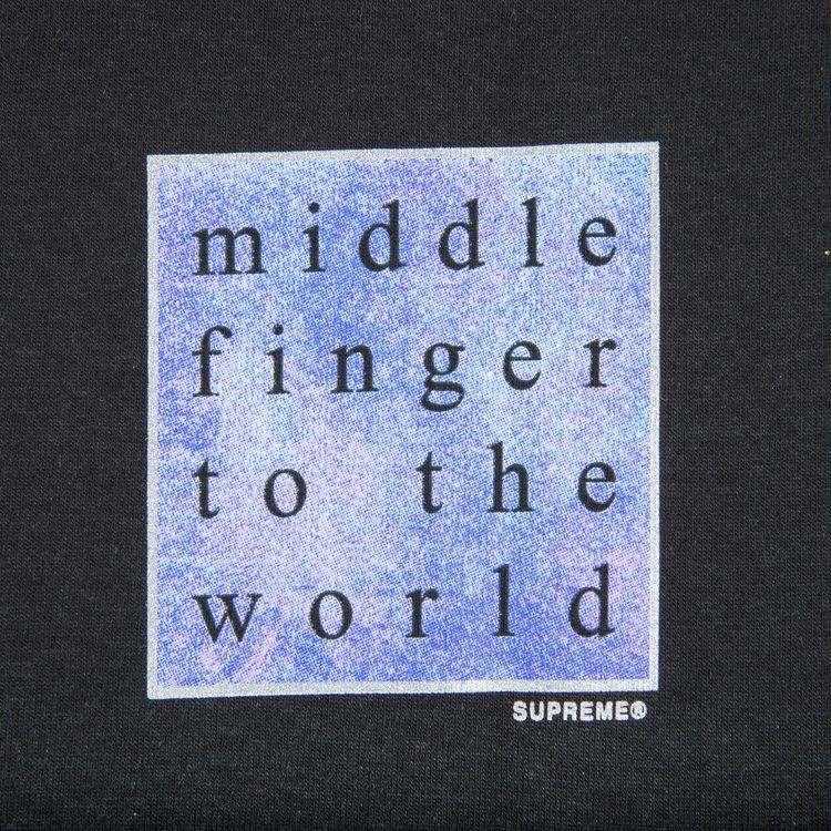Buy Supreme Middle Finger To The World T-Shirt 'Black' - SS19T14 BLACK ...