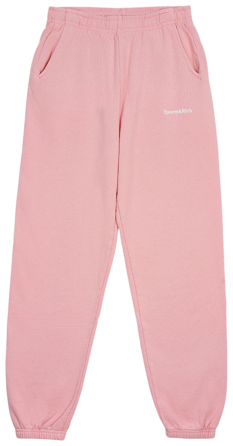 Buy Sporty & Rich Serif Embroidered Sweatpant 'Rose/White' - SW621RO ...