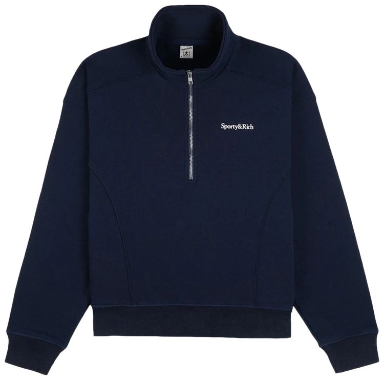 Buy Sporty & Rich New Health Quarter Zip Sweatshirt 'Navy/White ...