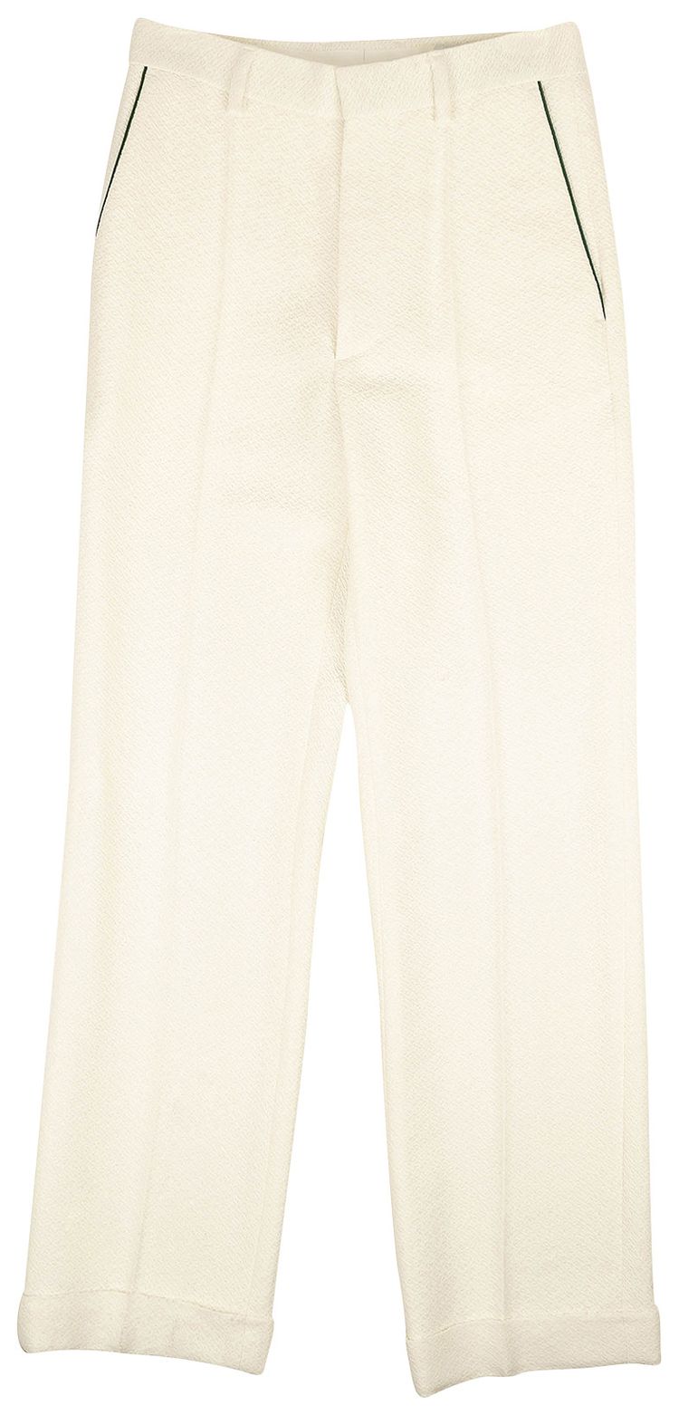 Buy Casablanca Piped Wool Blend Tennis Trousers 'Off White' - MS21 TR 031 OFF | GOAT