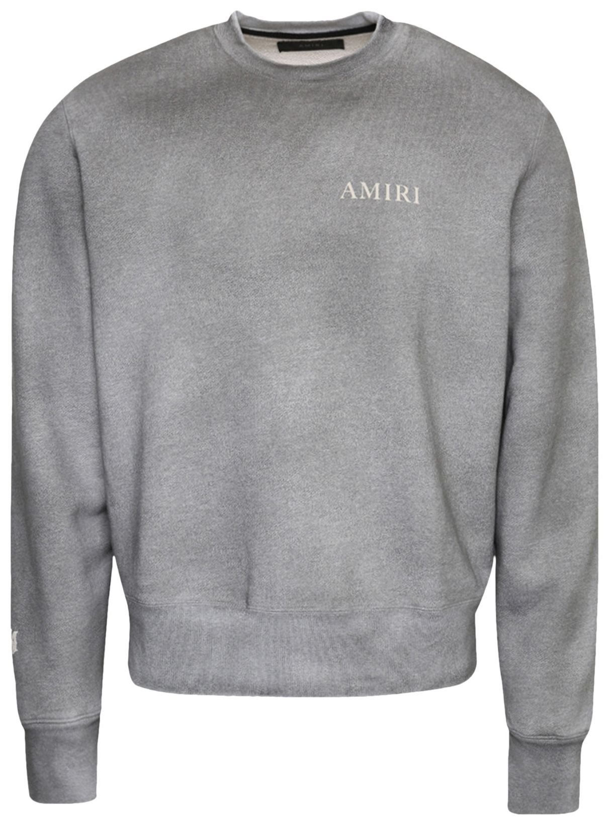 Buy Amiri Aged Puff Logo Crew 'Grey' - AW22MJL052 030 GREY | GOAT