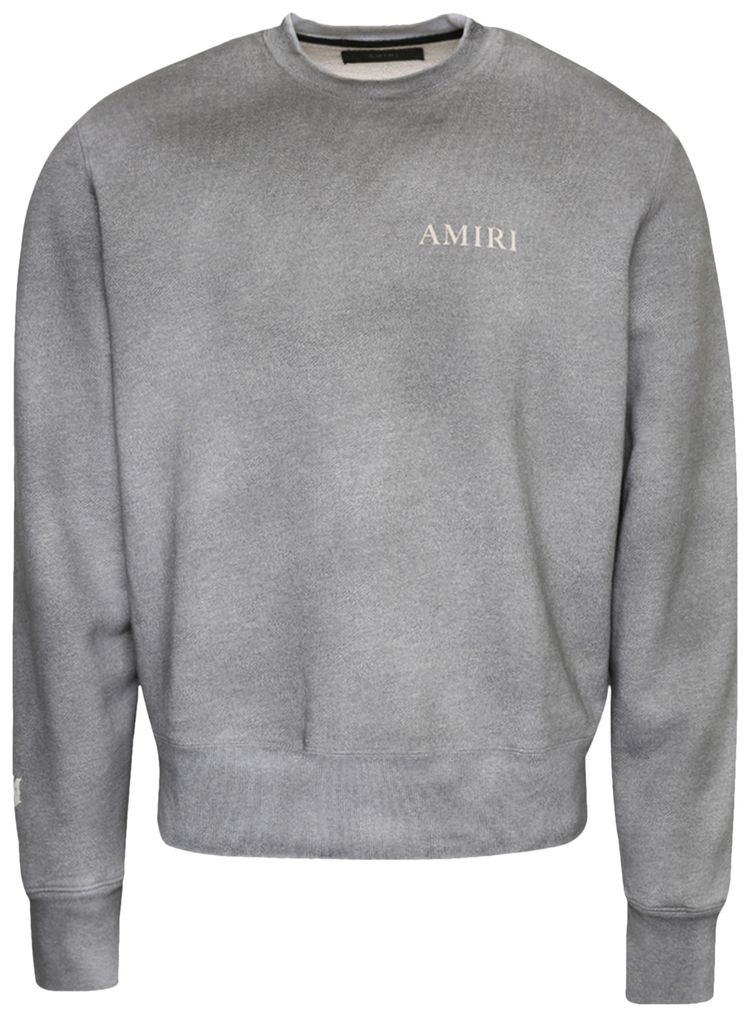 Buy Amiri Aged Puff Logo Crew 'Grey' - AW22MJL052 030 GREY | GOAT
