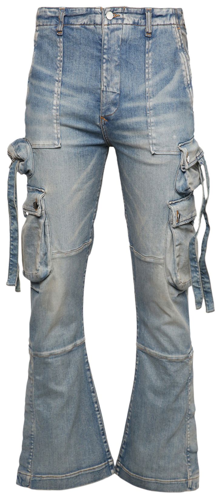 Buy Amiri Cargo Flare Jean 'Clay Indigo' - AW22MDS018 408 CLAY | GOAT
