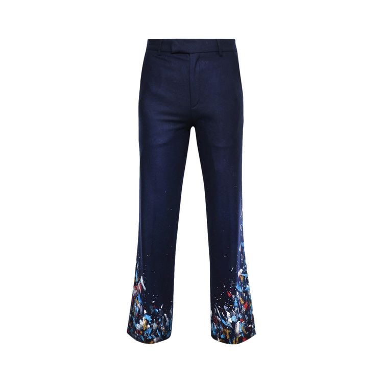 Buy Amiri Wool Paint Splatter Pants 'Navy' - AW22MAW055 410 NAVY | GOAT