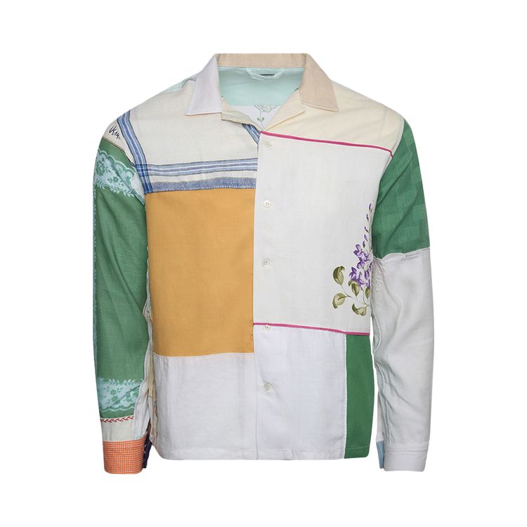 Buy Bode Patchwork Napkin Long-Sleeve Shirt 'Multicolor' - MRSH000159 MULT | GOAT UK
