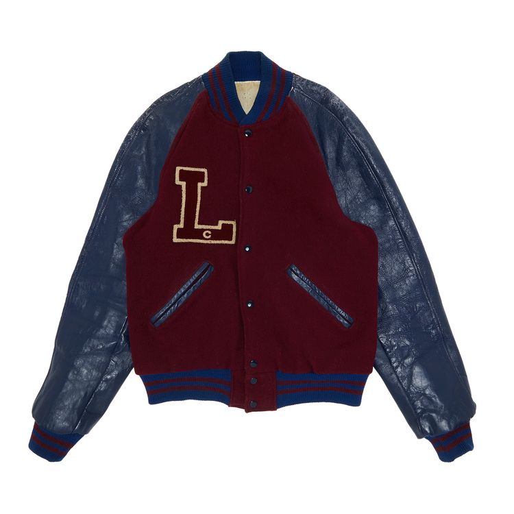 Buy Vintage Letterman Jacket 'Burgundy/Navy', From the Closet of ASAP ...
