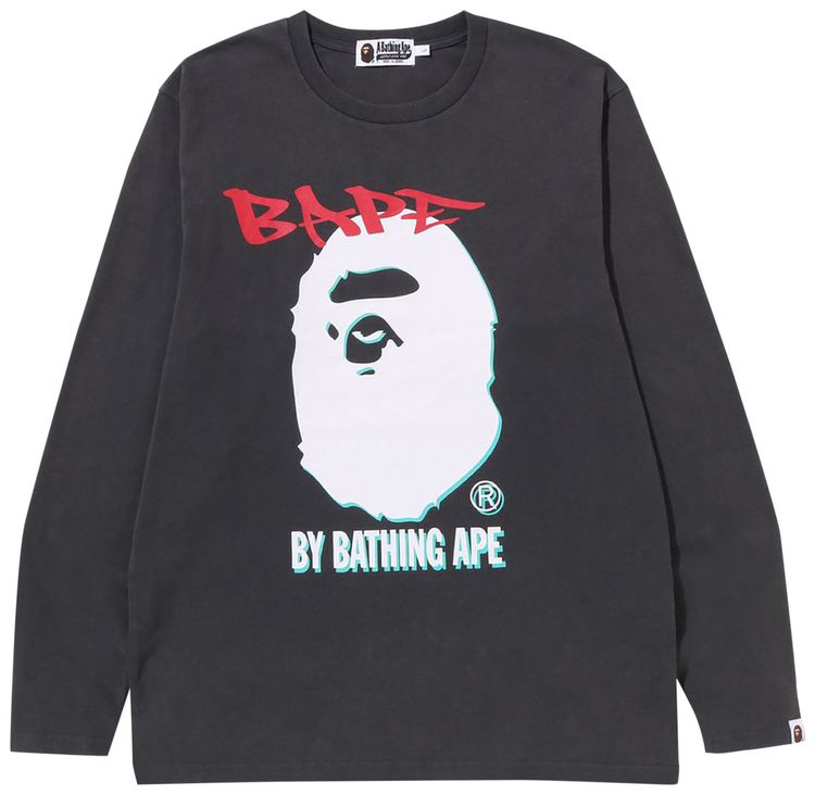 Buy BAPE Double Print Long-Sleeve Tee 'Black' - 1I80 111 007 BLACK | GOAT