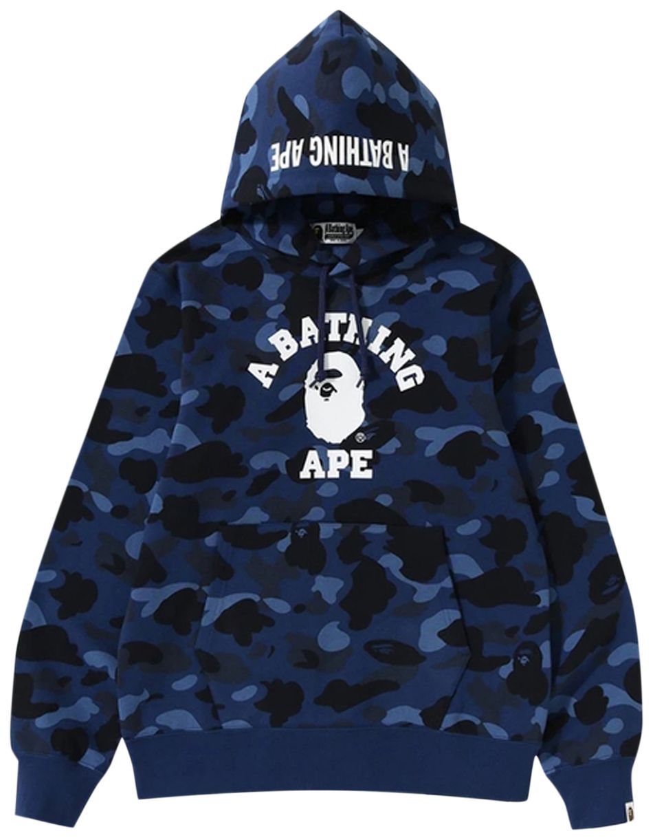 Buy BAPE Color Camo College Pullover Hoodie 'Blue' - 0039 1SS190106CCCP ...