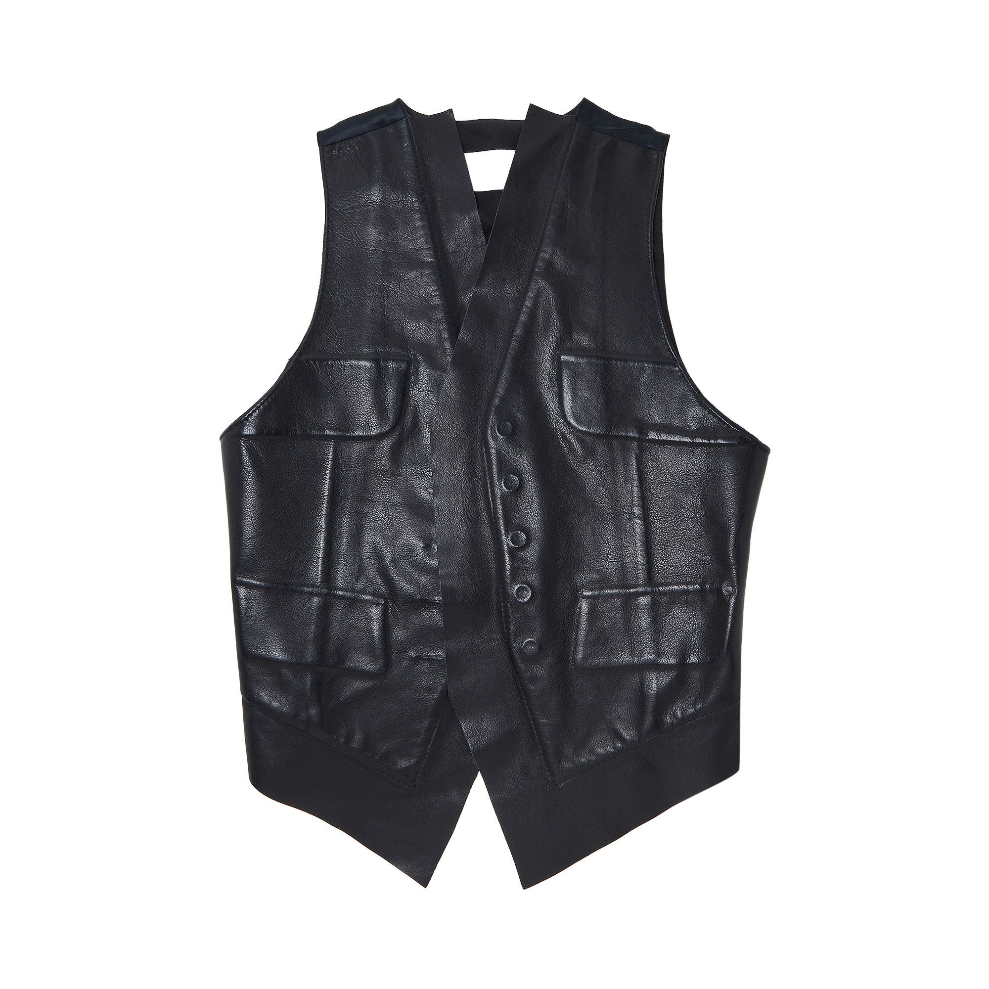 Buy Maison Margiela Artisanal Leather Vest In Black - PT006 TF363 | GOAT