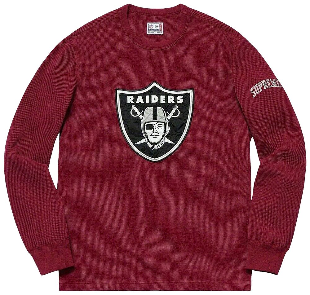 Buy Supreme x NFL Raiders '47 Thermal 'Maroon' - SS19KN60 MAROON | GOAT