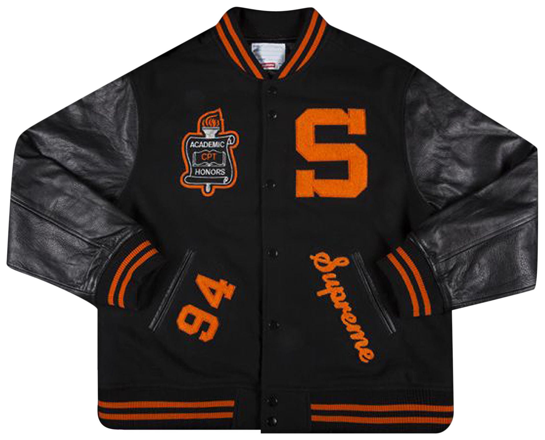 Buy Supreme Team Varsity Jacket 'Black' - FW19J91 BLACK | GOAT