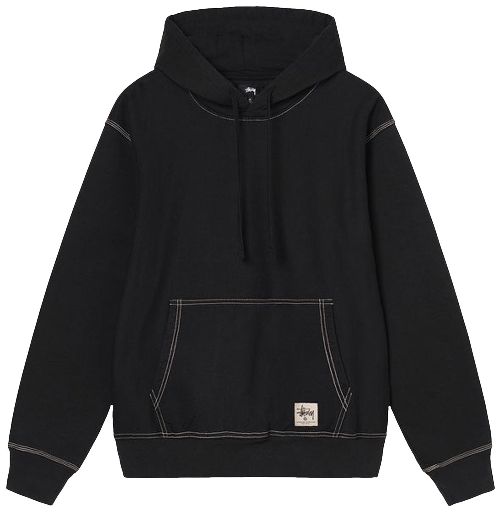 Buy Stussy Contrast Stitch Label Hood 'Black' - 118459 BLAC | GOAT