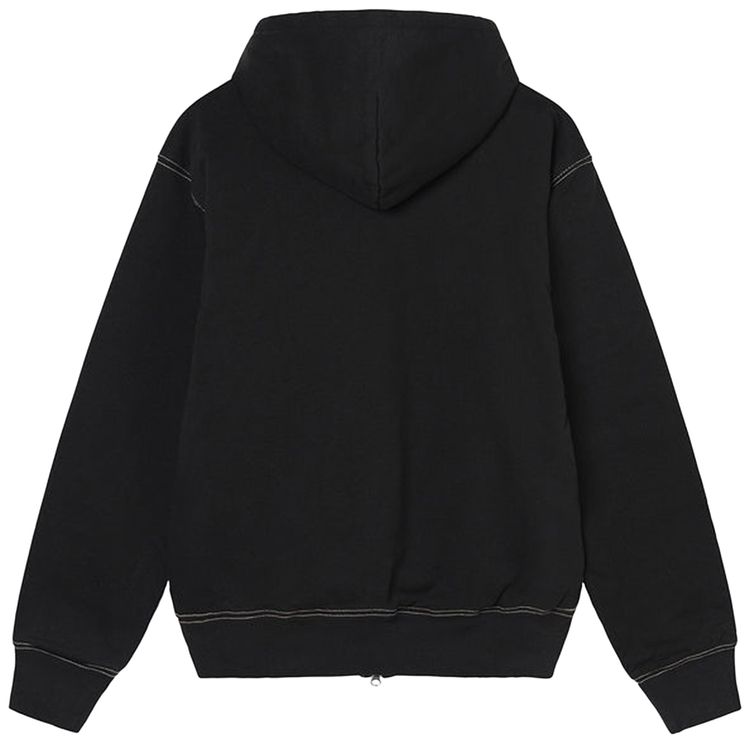 Buy Stussy Double Face Label Zip Hoodie 'Black' - 118460 BLAC | GOAT AU
