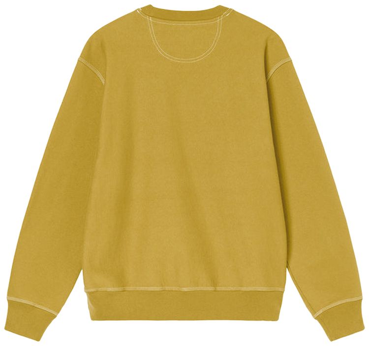 Buy Stussy Contrast Stitch Label Crew 'Gold' - 118458 GOLD | GOAT