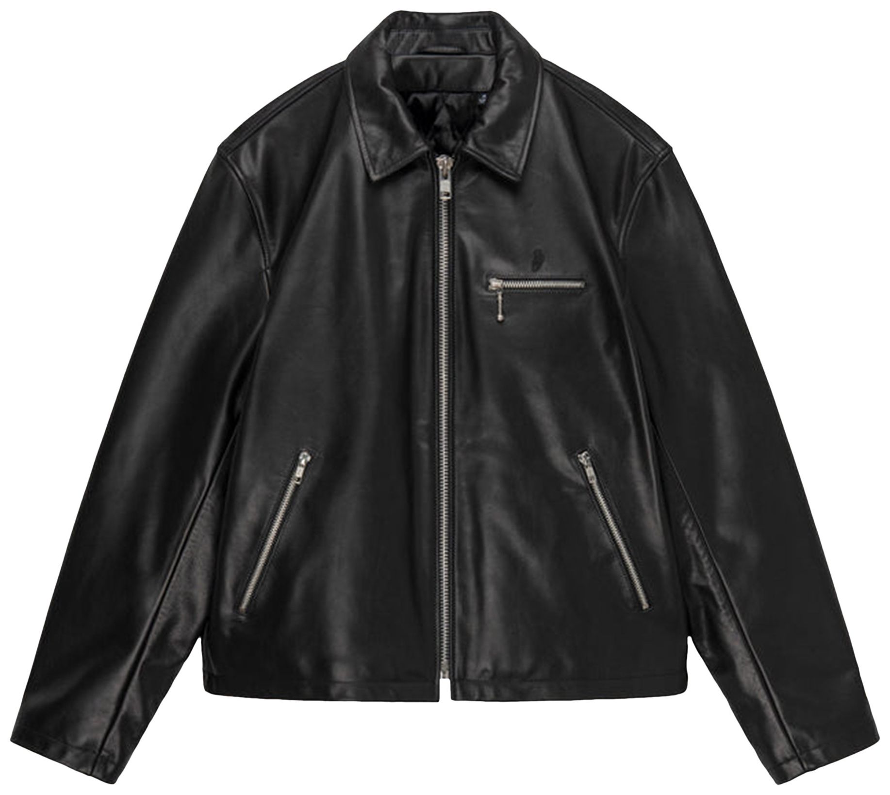 Buy Stussy Leather Bing Jacket 'Black' - 115668 BLAC | GOAT