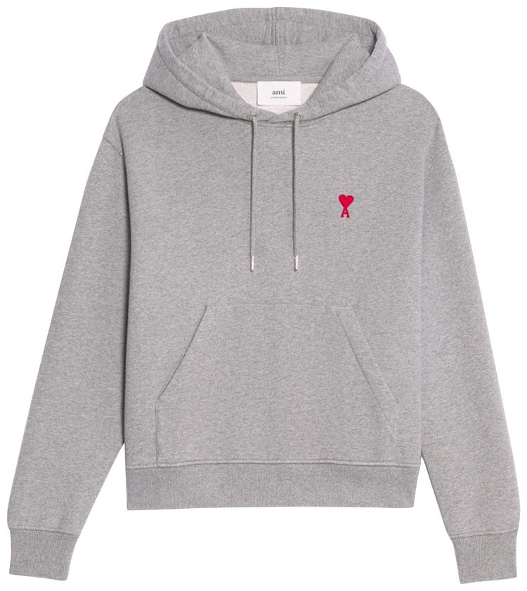 Buy Ami Small Logo Hoodie 'Heather Grey' - BFUSW200 730 055 | GOAT