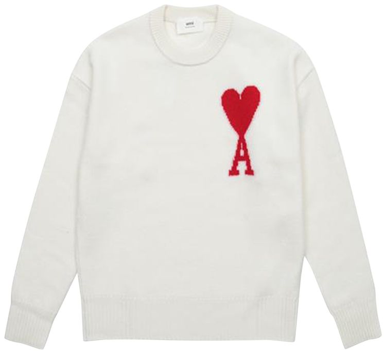 Buy Ami Crewneck Sweater Off Whitered Bfuks002 018 154 Goat