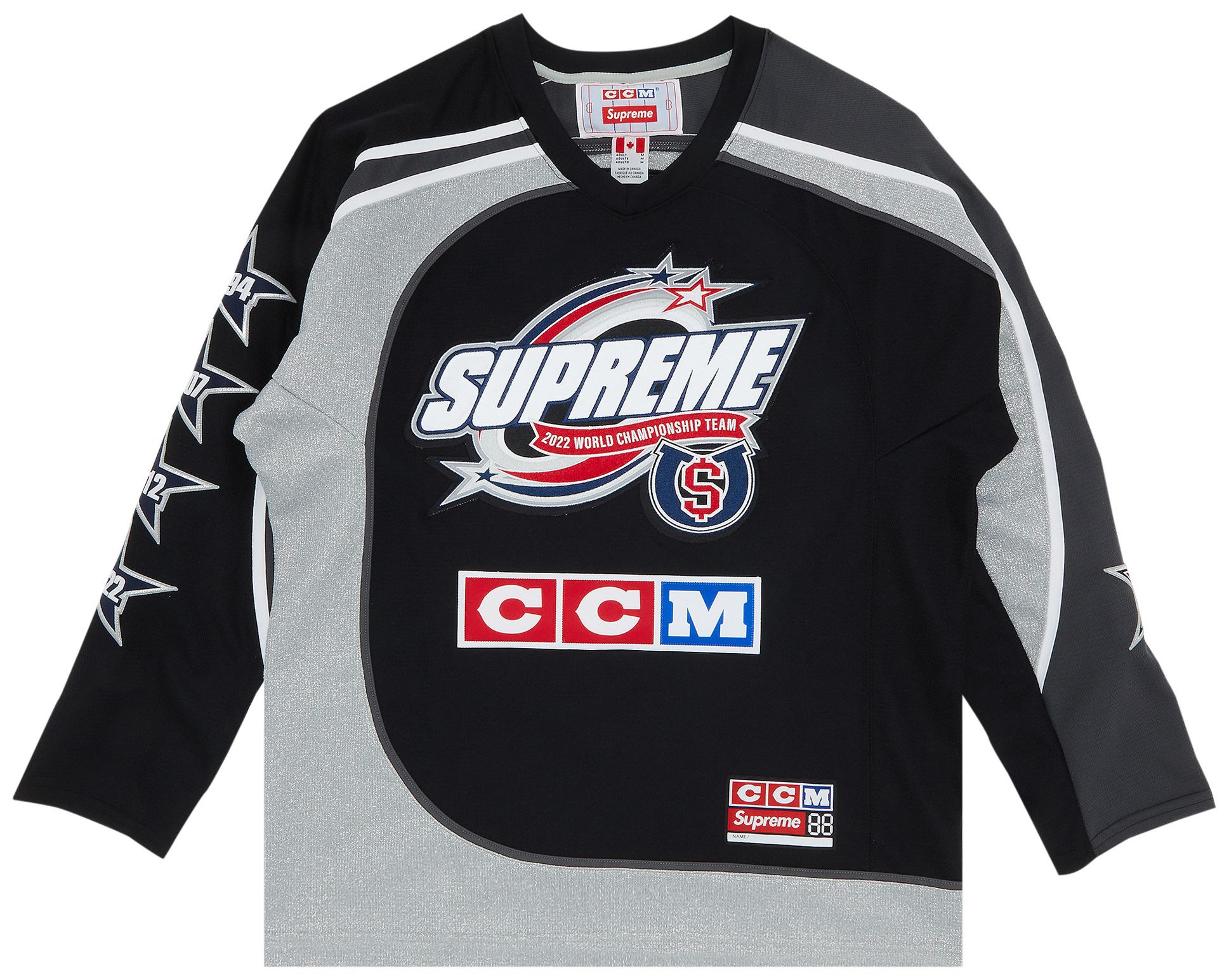 Buy Supreme x CCM All Stars Hockey Jersey 'Black' - FW22KN10 BLACK | GOAT