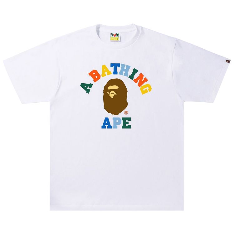 Buy BAPE Colors College Tee 'White' - 1I30 110 022 WHITE | GOAT