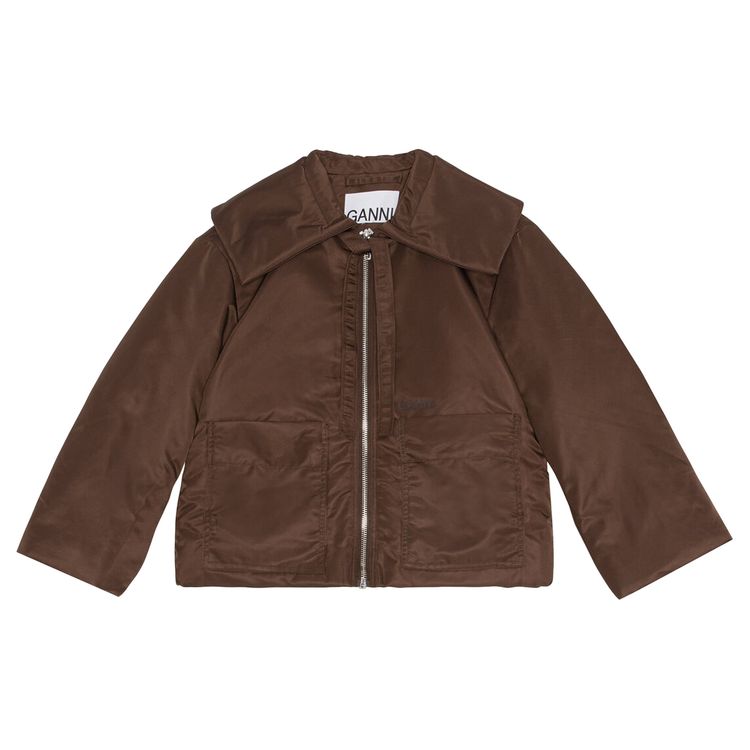 Buy GANNI Big Collar Jacket 'Chicory Coffee' - F7371 979 CHIC | GOAT