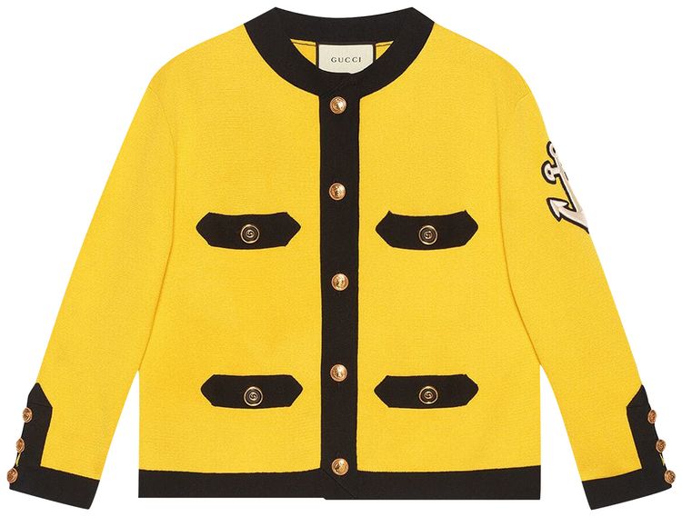 Buy Gucci Milano Stitch Crewneck Jacket 'Yellow' - 566610 XKAON 7412 | GOAT