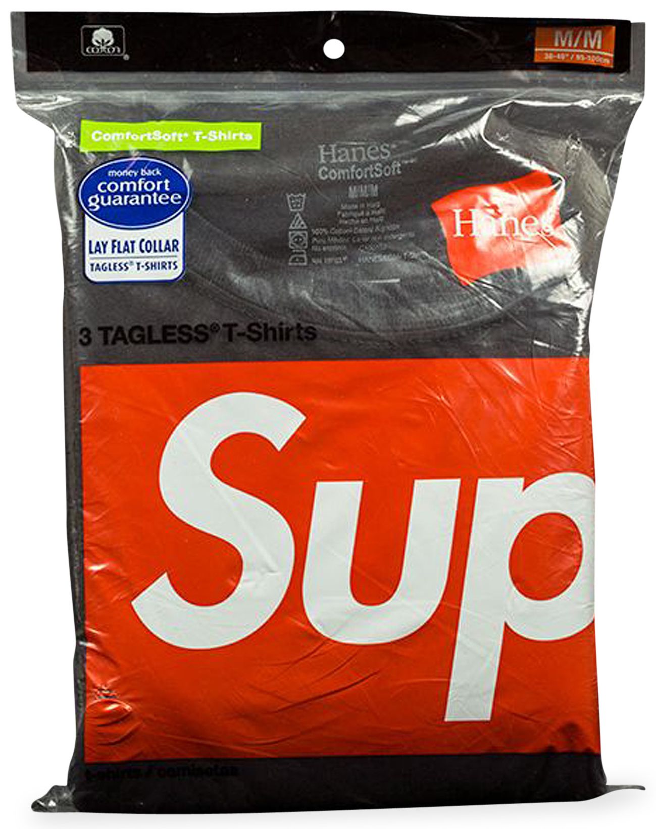 Buy Supreme x Hanes 3-Pack Cotton Comfort Soft T-Shirt 'Black ...