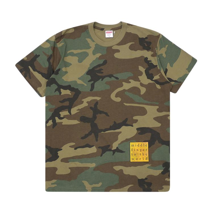 Buy Supreme Middle Finger to the World Tee 'Woodland Camo' - SS19T14 ...