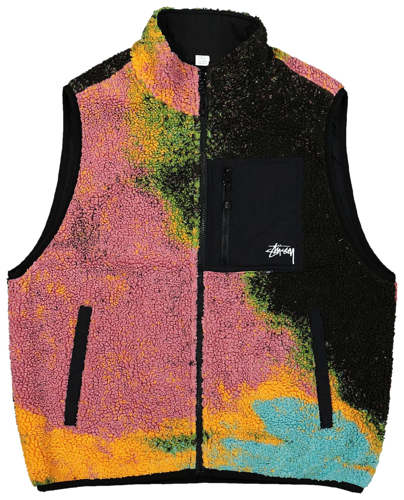 Buy Stussy Jacquard Dye Sherpa Vest 'Berry' - 118503 BERR | GOAT