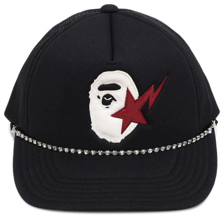 Buy BAPE Sta Ape Head Leather Patched Mesh Cap 'Black' - 1I80 180 011 ...