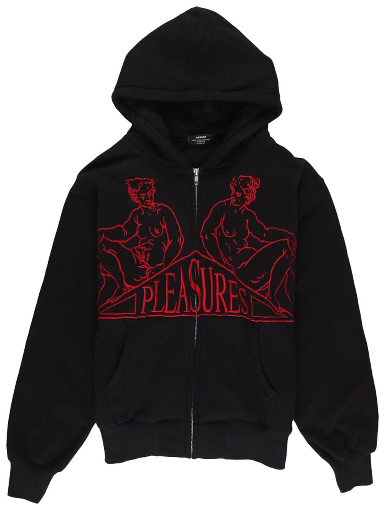 Buy Pleasures Squeeze Zip Up Hoodie 'Black' - P22W019 BLAC | GOAT