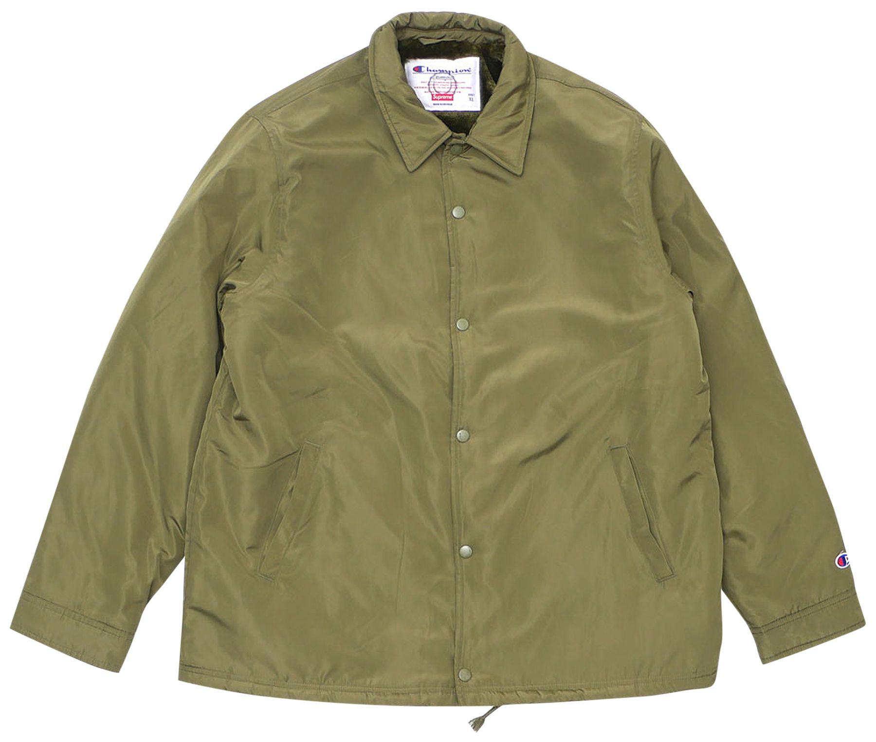 Buy Supreme x Champion Label Coaches Jacket 'Olive' - FW18J74 OLIVE | GOAT