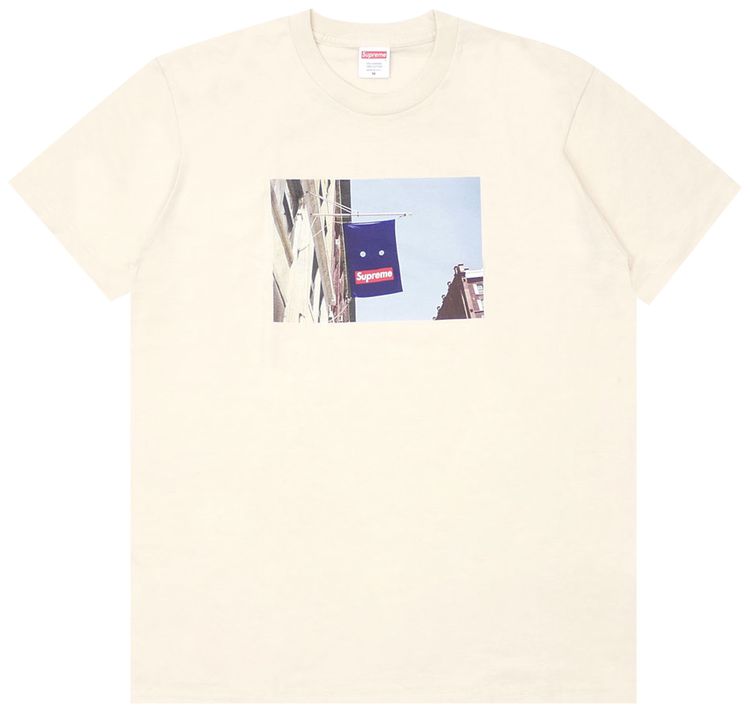 Buy Supreme Banner Tee 'Natural' - FW19T38 NATURAL | GOAT