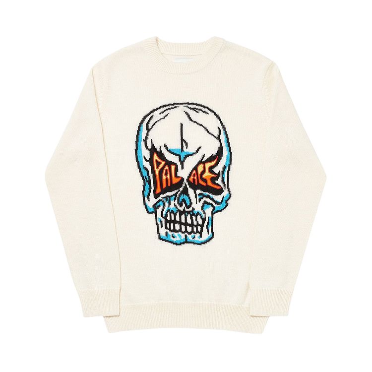 Buy Palace Skull Knit 'White' - P18KW007 | GOAT