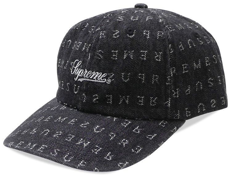 Buy Supreme Jacquard Logos Denim Six-Panel 'Black' - SS20H93 BLACK | GOAT