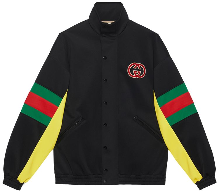 Buy Gucci Light Neoprane Jacket With Web 'Black' - 706437 XJETG 1152 | GOAT