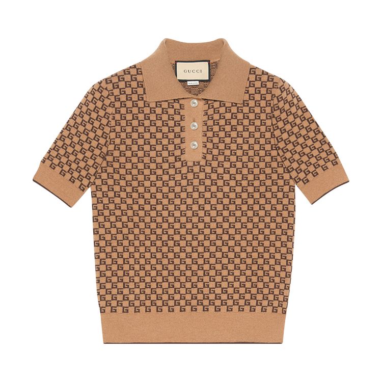 Buy Gucci Square G Fine Wool Jacquard Top 'Camel/Ebony' - 717532 XKCE8 ...