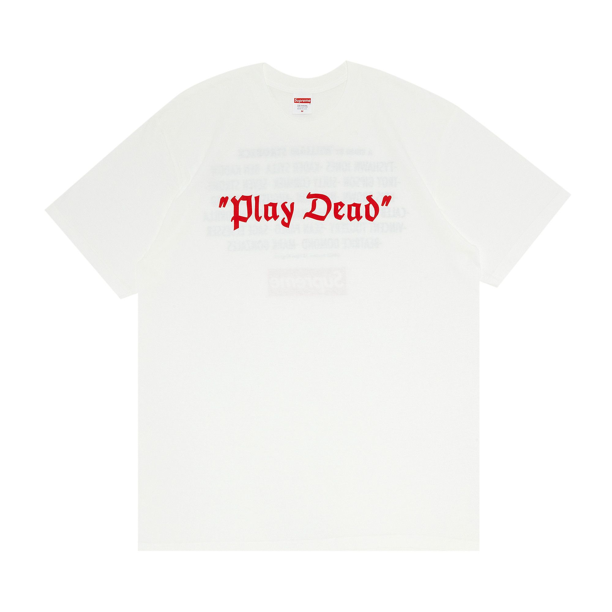 Buy Supreme Play Dead Tee 'White' - FW22T75 WHITE | GOAT