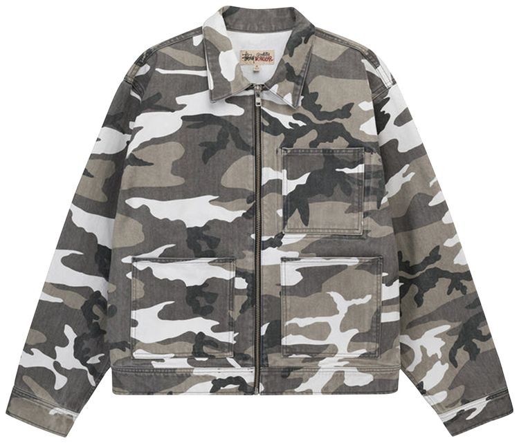 Buy Stussy Camo Zip Work Jacket 'Multicolor' - 115681 MULT | GOAT