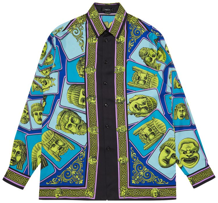 Buy Versace Long-Sleeve Medusa Print Button Down Shirt 'Multicolor ...