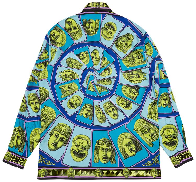 Buy Versace Long-Sleeve Medusa Print Button Down Shirt 'Multicolor ...