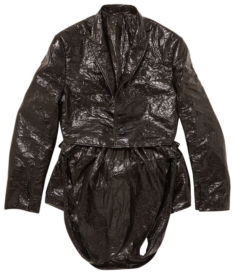 Burberry Crinkle Effect Reconstructed Tailored Jacket 'Black' | GOAT