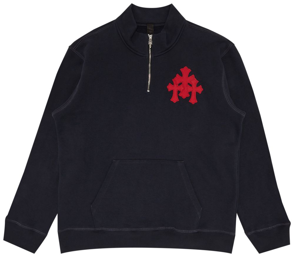 Buy Chrome Hearts Paper Jam Triple Cross Quarter Zip 'Navy/Red' - 1383 ...