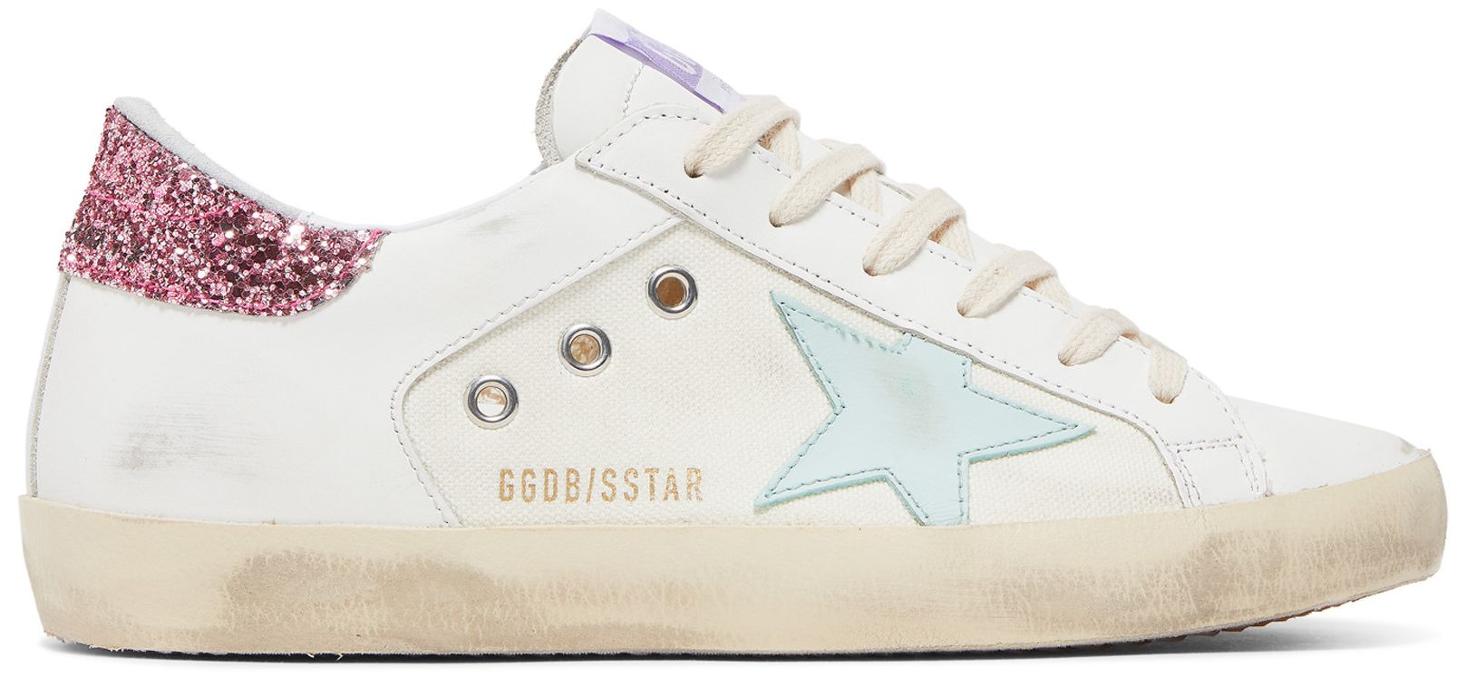 Buy Golden Goose Wmns Superstar 'White Light Blue Pink Glitter ...