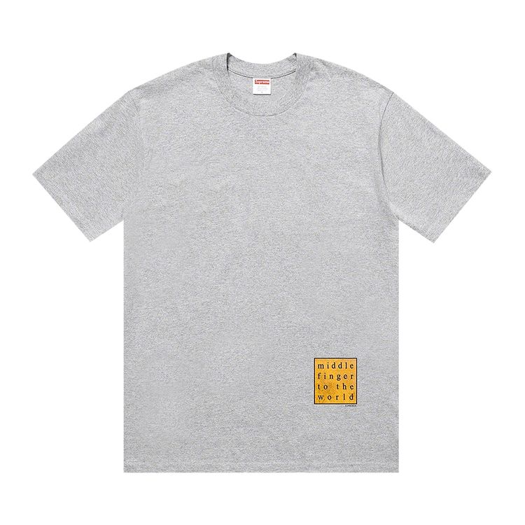 Buy Supreme Middle Finger to the World Tee 'Heather Grey' - SS19T14 ...
