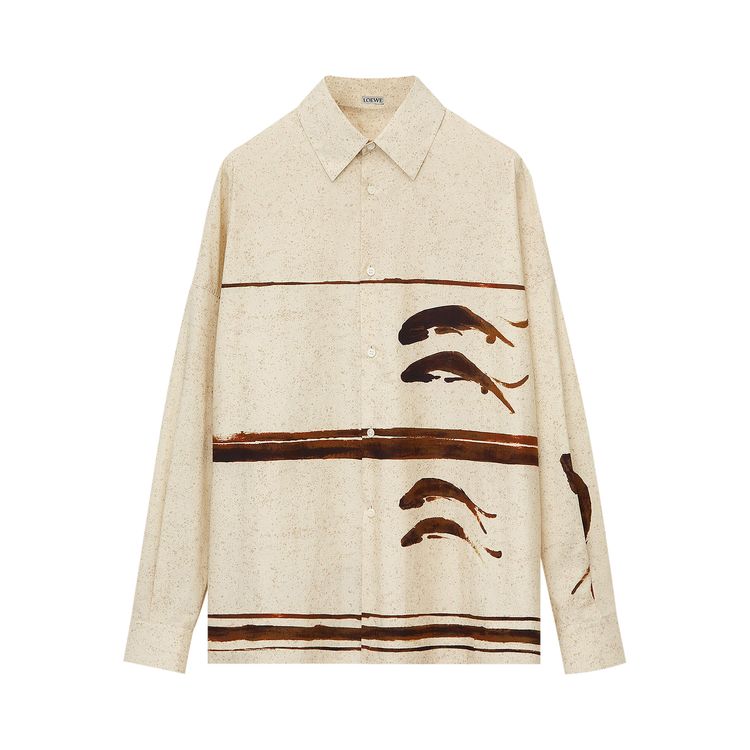 Buy Loewe Fish Print Shirt 'Light Beige/Brown' - H800Y05X17 2281 | GOAT