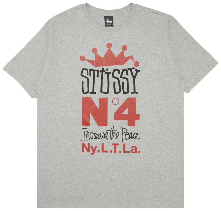 Buy Stussy Crown Stack Tee 'Grey Heather' - 1903085 GREY | GOAT