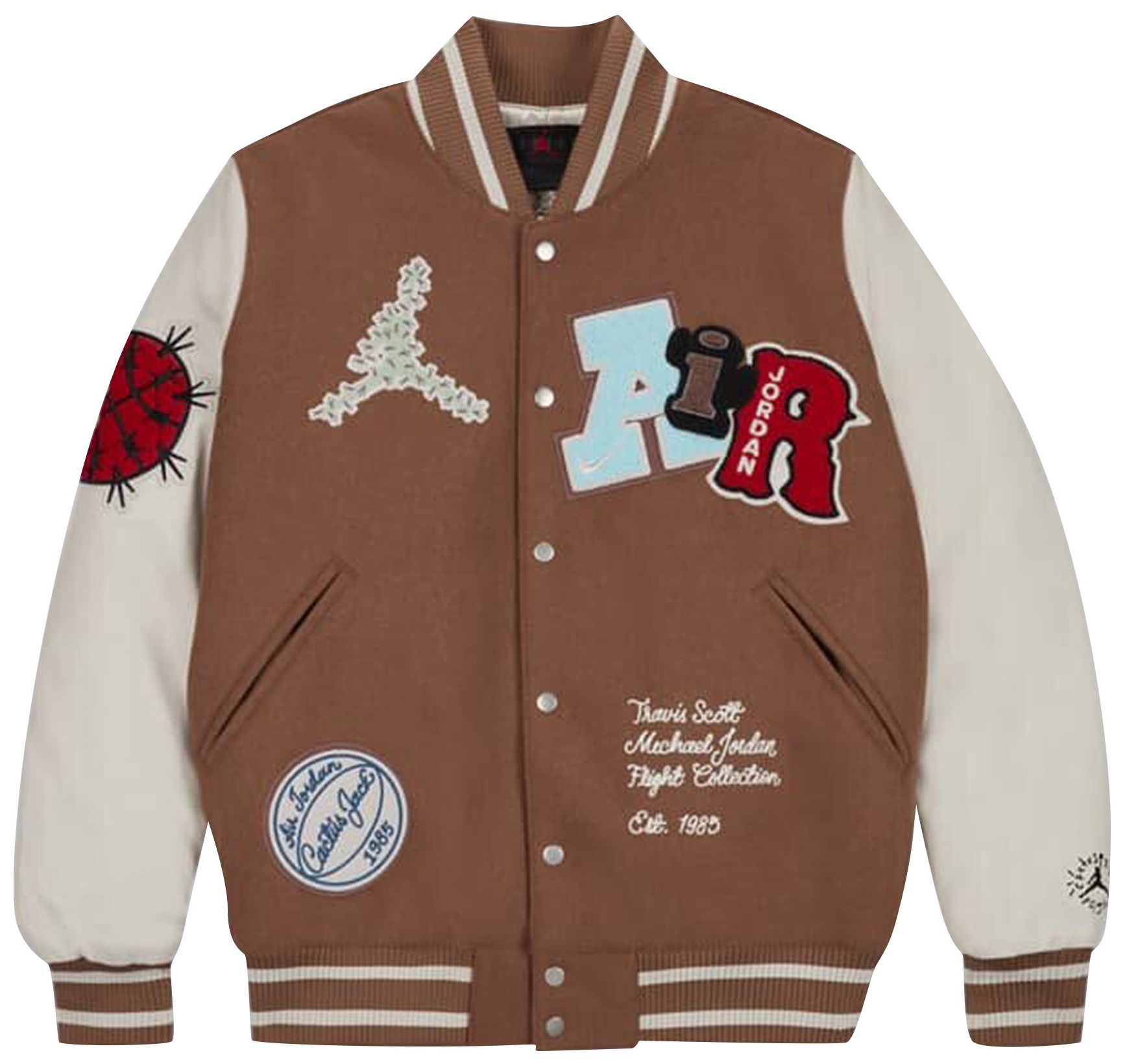 Buy Air Jordan x Travis Scott Varsity Jacket 'Antique Brown' - DO4103 ...